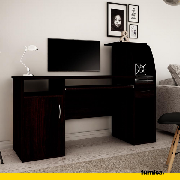 ROBIN - Computer Desk with 1 Drawer and 1 Door and Keyboard Tray ...