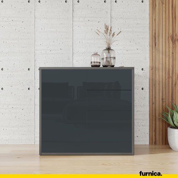 CAMILLE - Push to Open Sideboard with 2 Doors and 2 Drawers ...