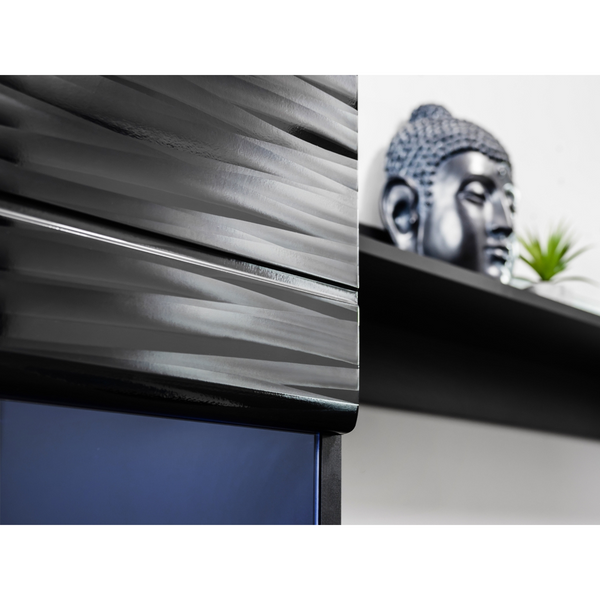 Wall Unit MODICA - Living Room Furniture Set - Black Gloss / Sahara 3D ...