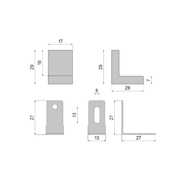 Metal Furniture Angle with Plastic Cover - Light Grey - Furnica